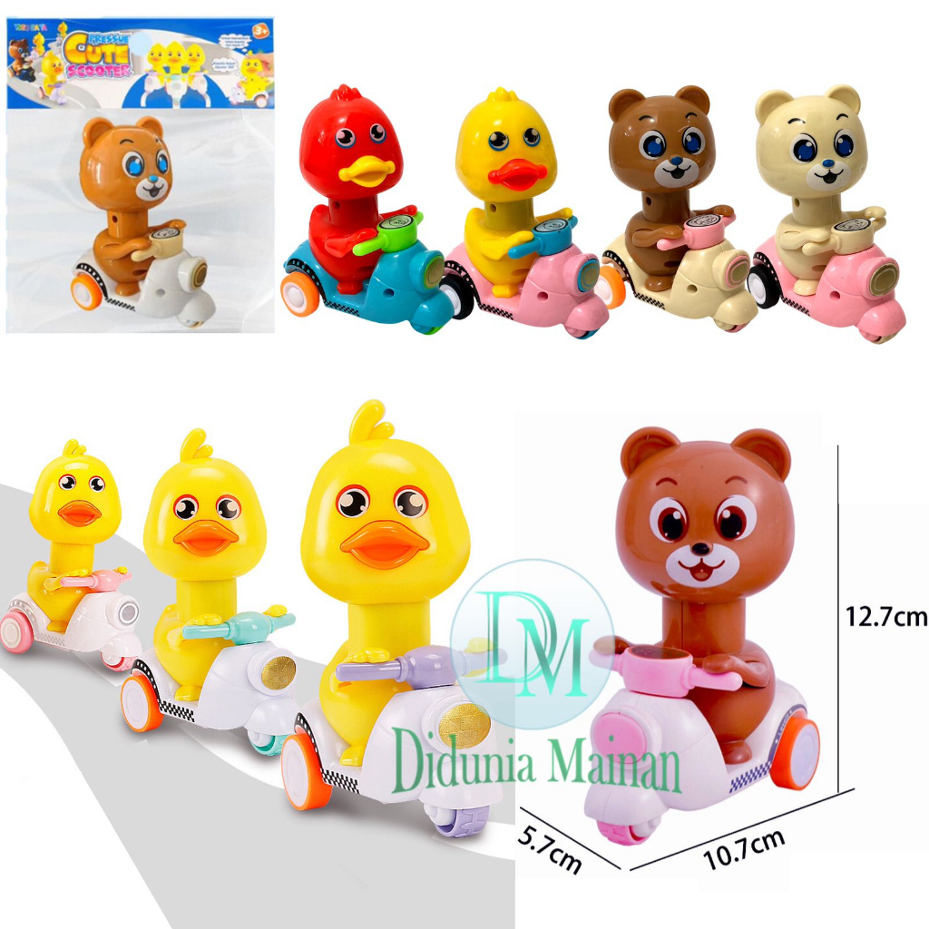 Jual Mainan lucu anak press cute scooter karakter bebek beruang ...
