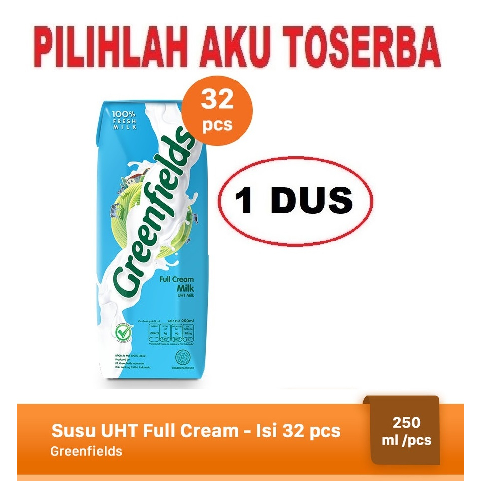 Jual Susu Greenfields FULL CREAM 250 ml - ( HARGA 1 DUS ISI 32 ) | Shopee Indonesia