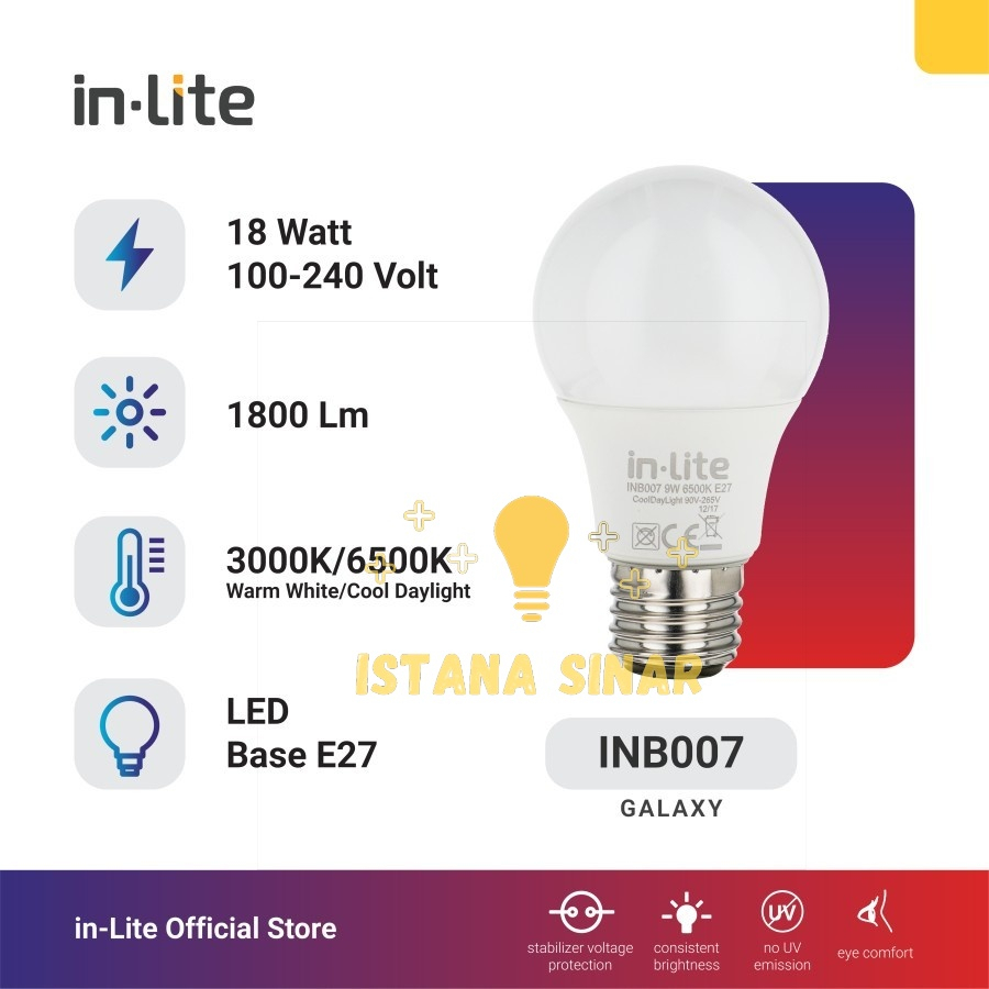 Jual LAMPU LED INLITE IN-LITE 3w 5w 7w 9w 12w 15w 18w 25w 30w / WATT / WT | Shopee Indonesia
