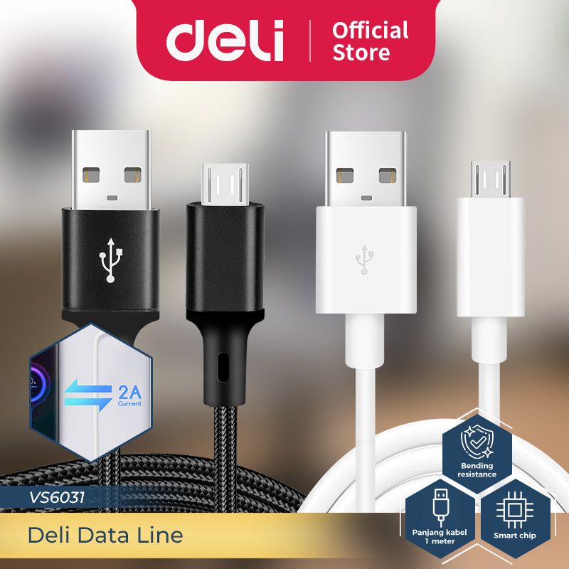Jual Deli Aoka Kabel Data / Kabel USB / Micro USB Cable Panjang 1 Meter ...