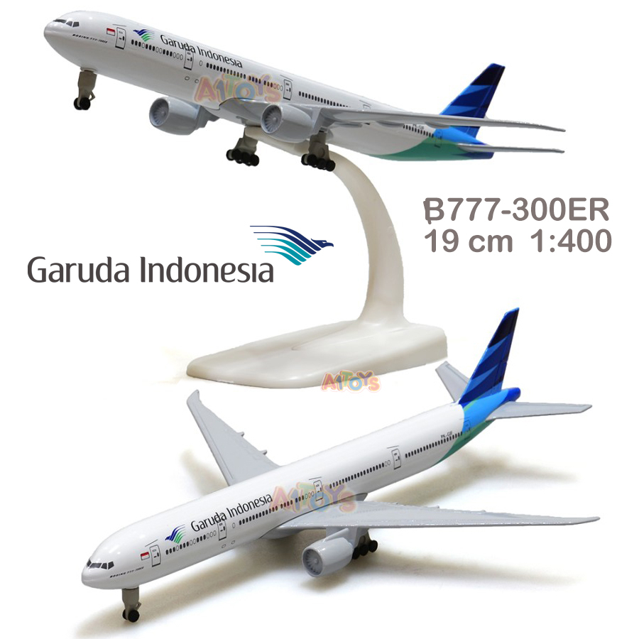 Jual Diecast Pesawat Garuda Indonesia Boeing B777-300ER 19 cm 1:400 | Shopee Indonesia