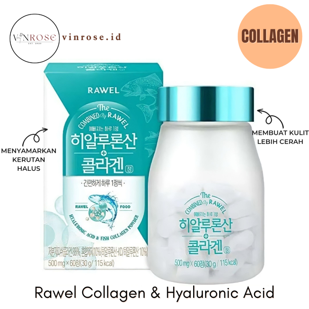 Jual Rawel Collagen & Hyaluronic Acid Korea/ Mencerahkan Kulit | Shopee ...