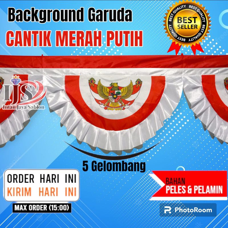 Jual BENDERA BACKGROUND GARUDA MERAH PUTIH 5 GELOMBANG/UMBUL UMBUL GELOMBANG | Shopee Indonesia