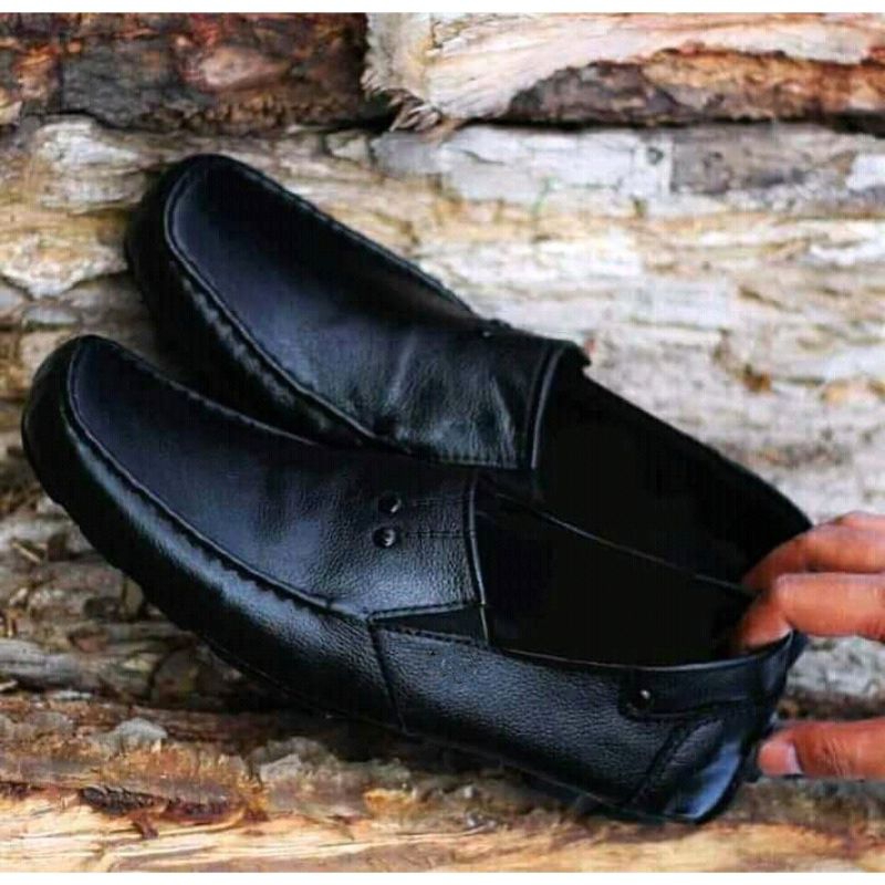 Jual C0D-SEPATU PANTOFEL PRIA KULIT ASLI-PANTOFEL PANSUS FORMAL HITAM ...