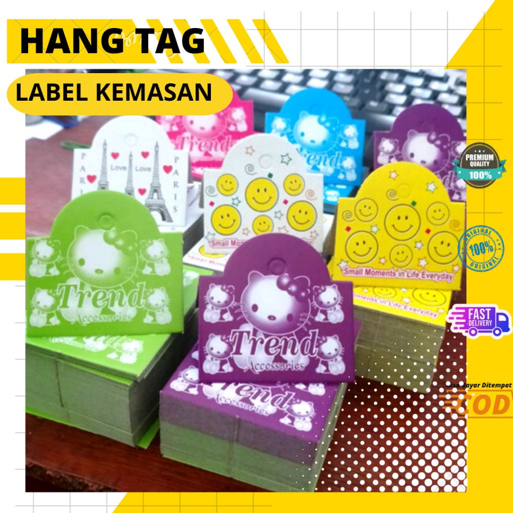Jual 100 Lembar Label Aksesoris Kertas Gantung Hang Tag Accesoris Card ...