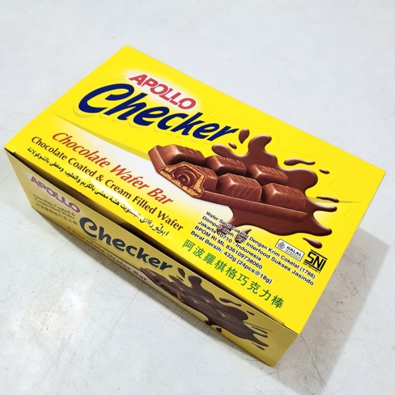 Jual Apollo Checker Chocolate Wafer Bar 24 pcs | Shopee Indonesia