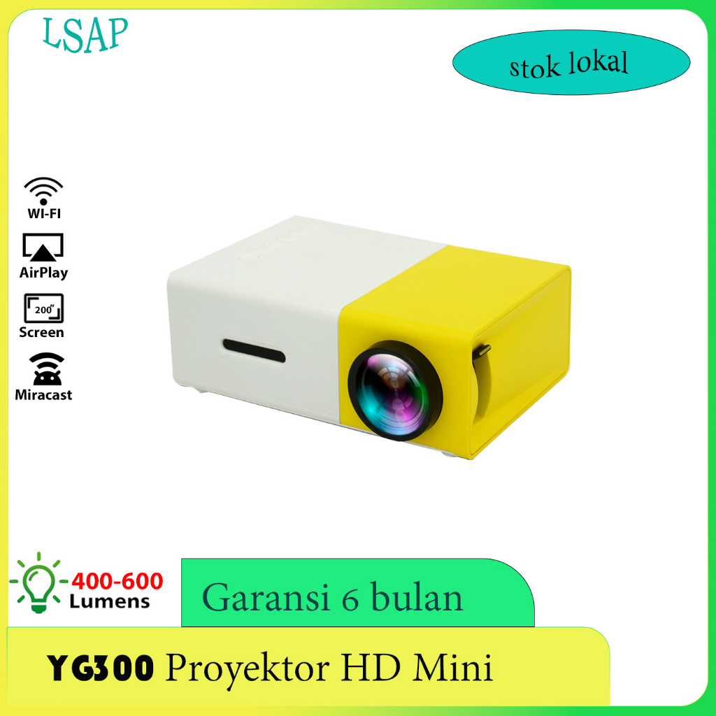 Jual Indonesia Ready stock YG300 LCD MINI Proyektor Portabel Mendukung ...