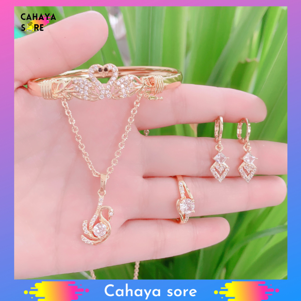 Jual Xuping Set Gold Perhiasan Set Dewasa Model Permata Angsa XD17 ...