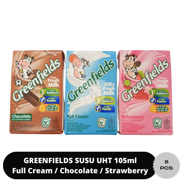 Jual GREENFIELDS Susu UHT 105ml (Banded 8 Pcs) | Shopee Indonesia
