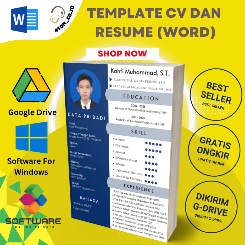Jual 99 Template CV dan Resume Format Word | Shopee Indonesia