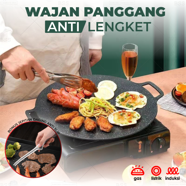Jual SET Grill Pan 34cm Capitan 10inch Stainless Steel Wajan Pemanggang ...
