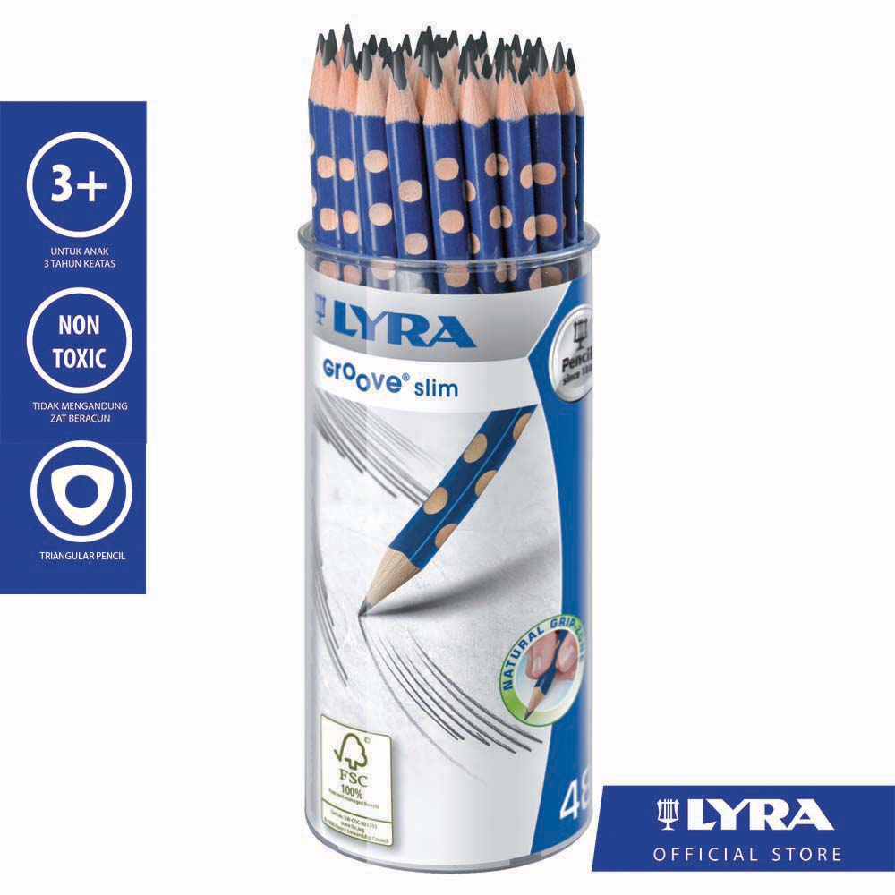 Jual Lyra Pensil Gambar / Pensil Tulis Groove Graphite HB 48 Pcs ...
