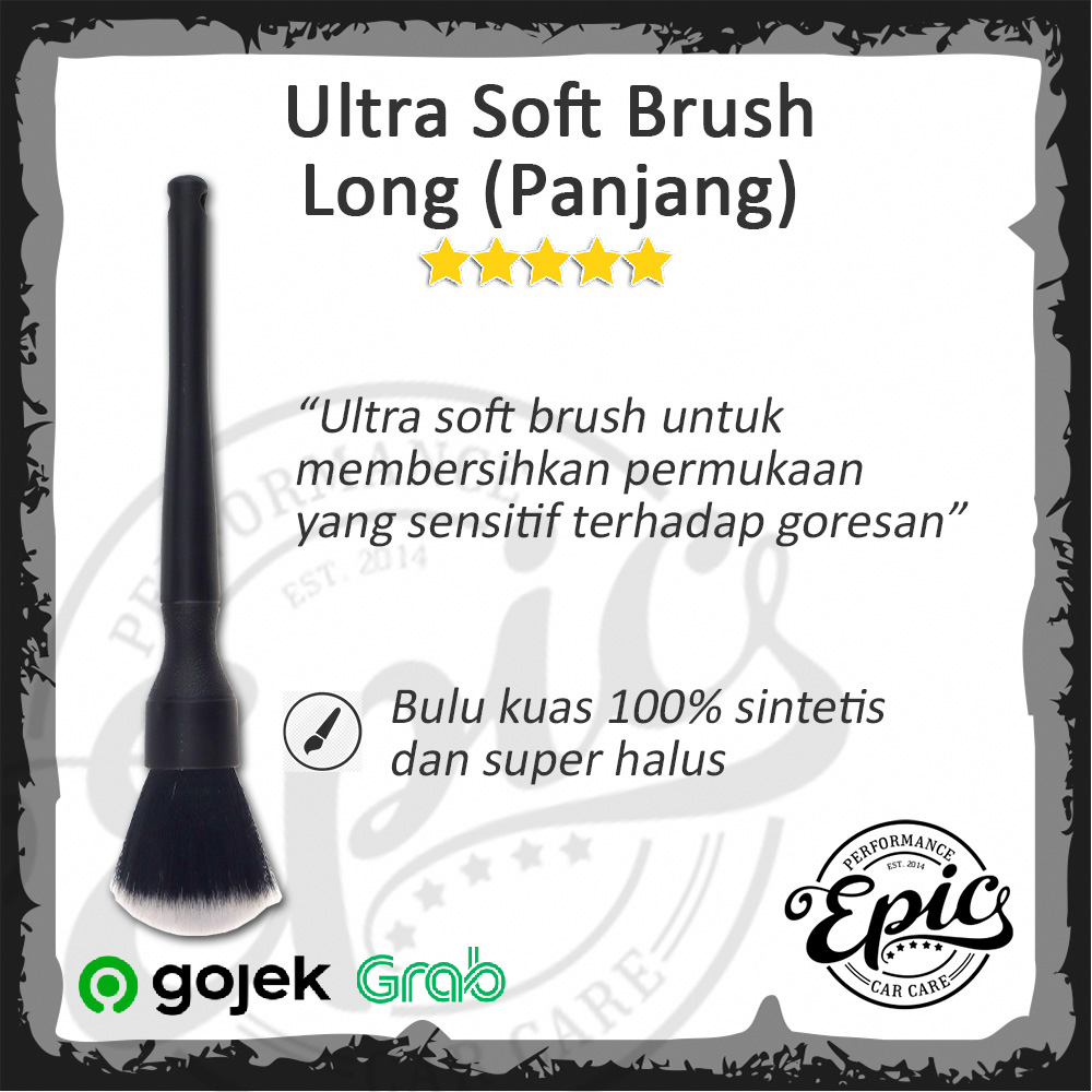 Jual Kuas Auto Detailing Brush Ultra Soft Warna Hitam Panjang Long ...
