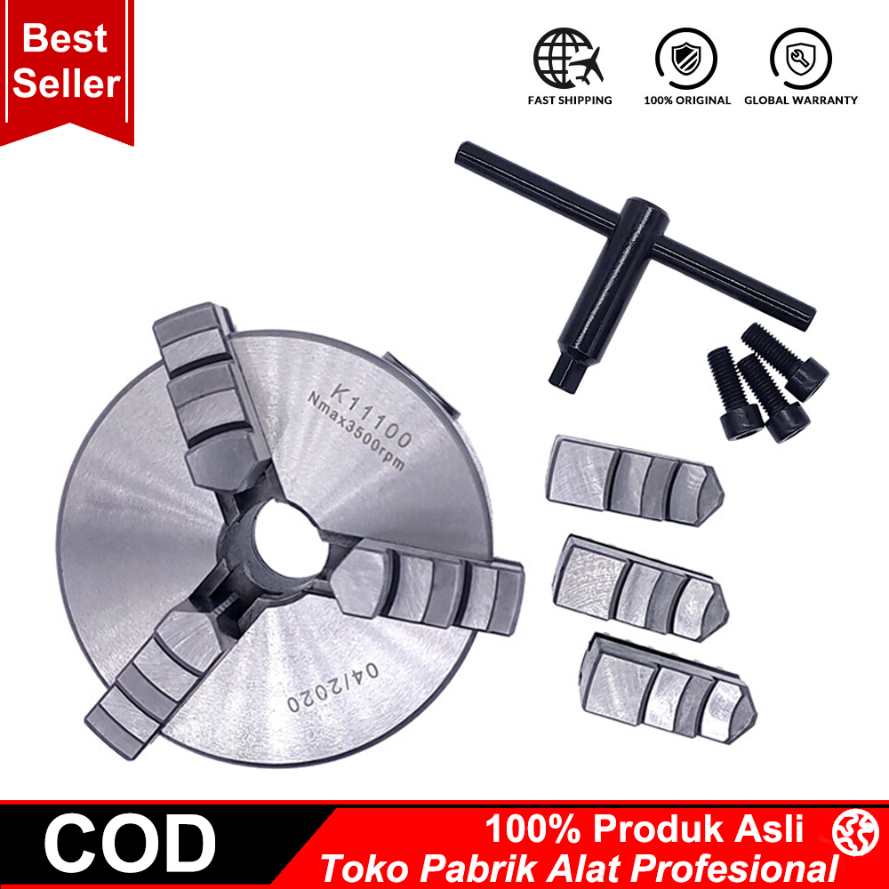 Jual Catok Bubut Kaki 3 4" Chuck Kepala Mesin Bubut 4 Inch - Claw Jaw 3 ...