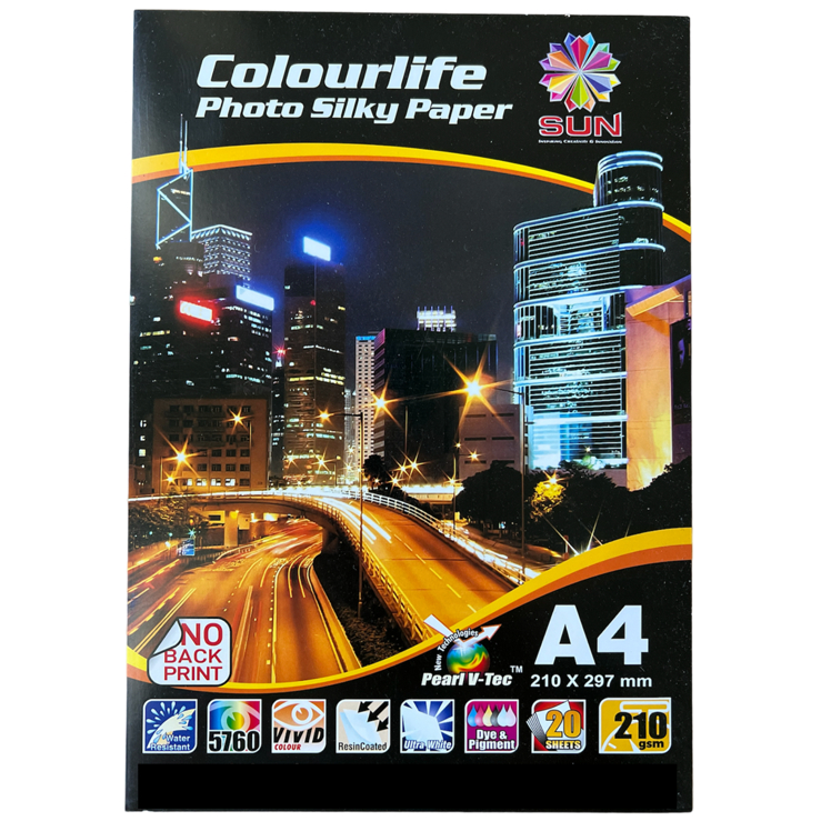 Jual Kertas Foto A4 Sun Colourlife Photo Silky Paper A4 210 / 265 gsm ...