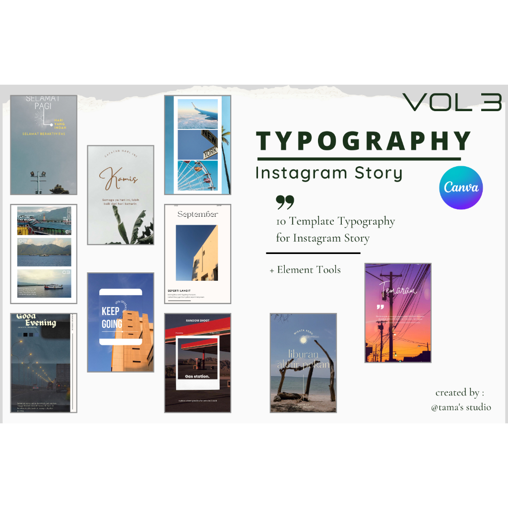 Jual 10 Typography Canva Vol 3 Template Instagram Story | Shopee Indonesia