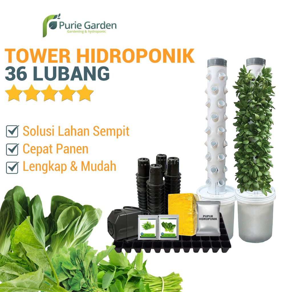 Jual Tower Vertikal Hidroponik 36 Lubang PG KDR | Shopee Indonesia