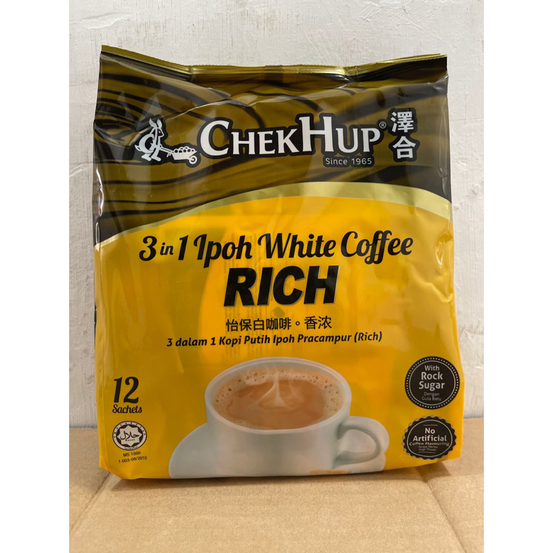 Jual chekhup 3in1 ipoh white coffee rich chek hup 12sachets | Shopee Indonesia