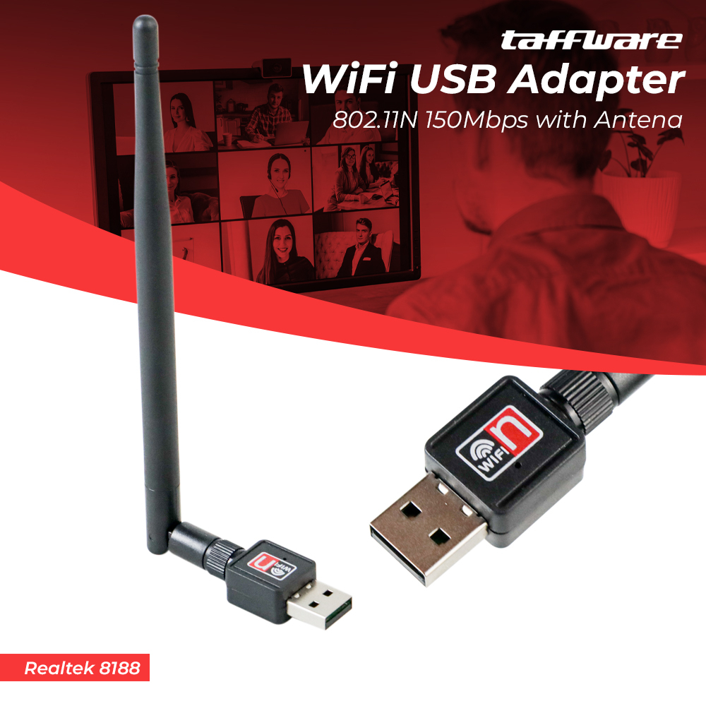Jual WiFi USB Adapter 802.11N 150Mbps with Antena Realtek 8188 - Black ...
