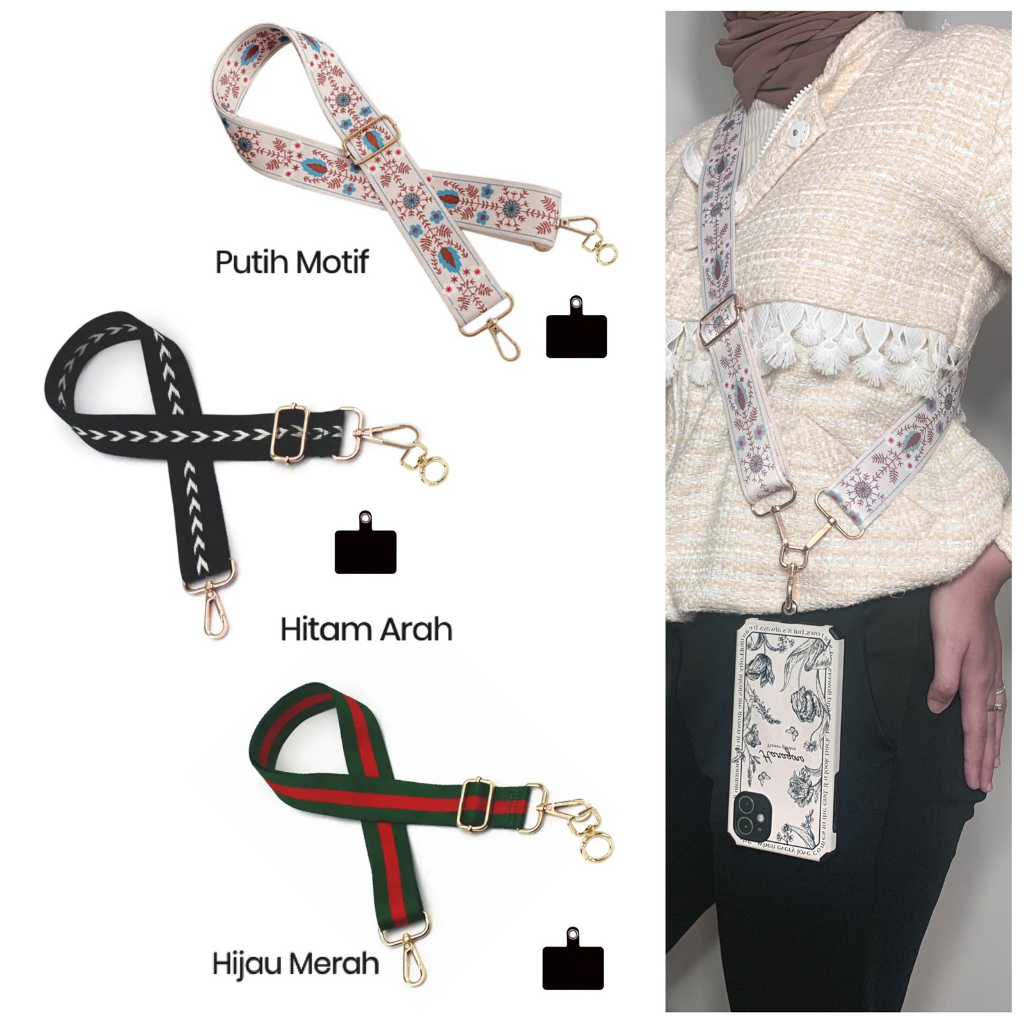 Jual Tali Strap Hp Gantungan Lanyard Hp Aestetic Panjang Hitam Putih ...