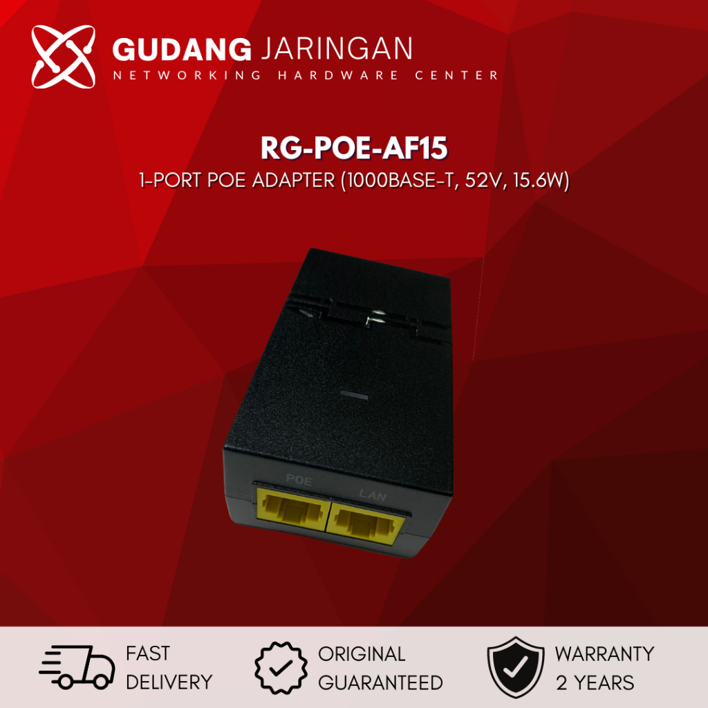 Jual RUIJIE REYEE RG-POE-AF15 1-port PoE adapter (1000Base-T, 52V, 15 ...