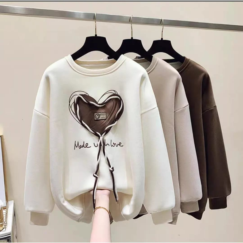 Jual Crewneck MADE LOVE SWEATER Wanita | Sweater Oblong Wanita ...