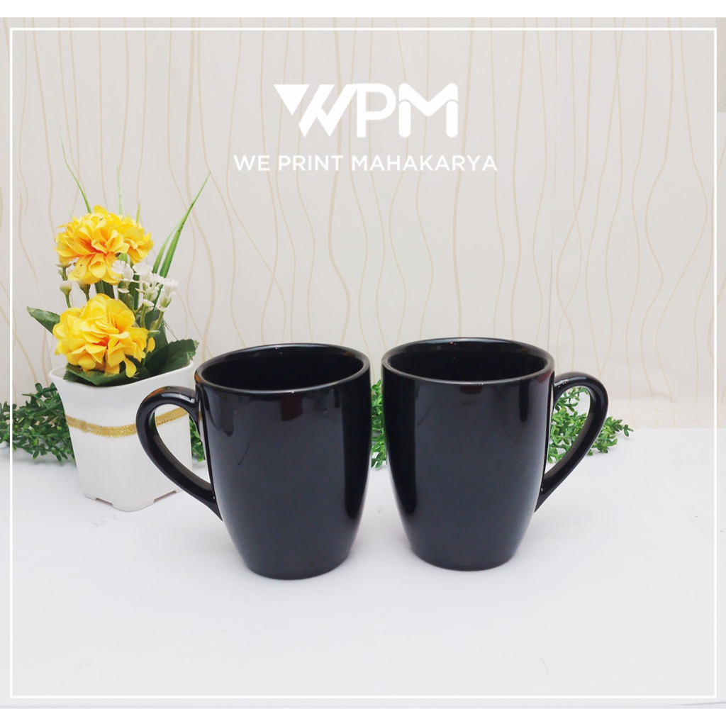 Jual Gelas Mug Corel HITAM Stoneware Keramik 11oz 300ml Polos - HITAM ...