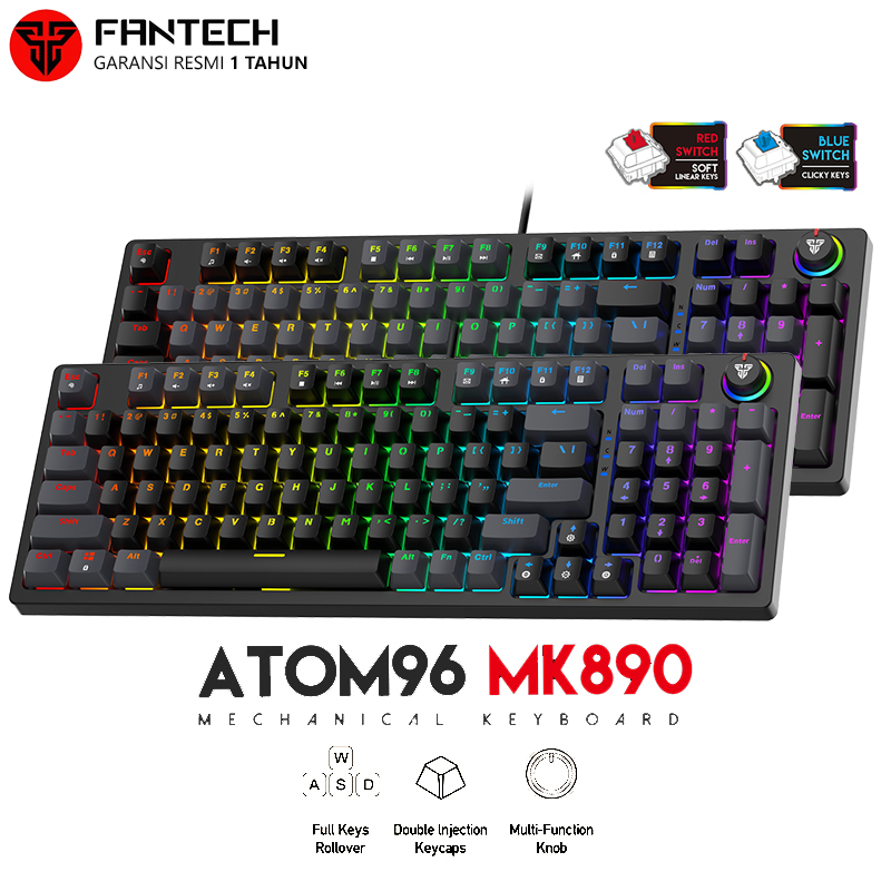 Jual Keyboard Fantech ATOM96 MK890 RGB Keyboard Gaming Mechanical Full Size | Shopee Indonesia