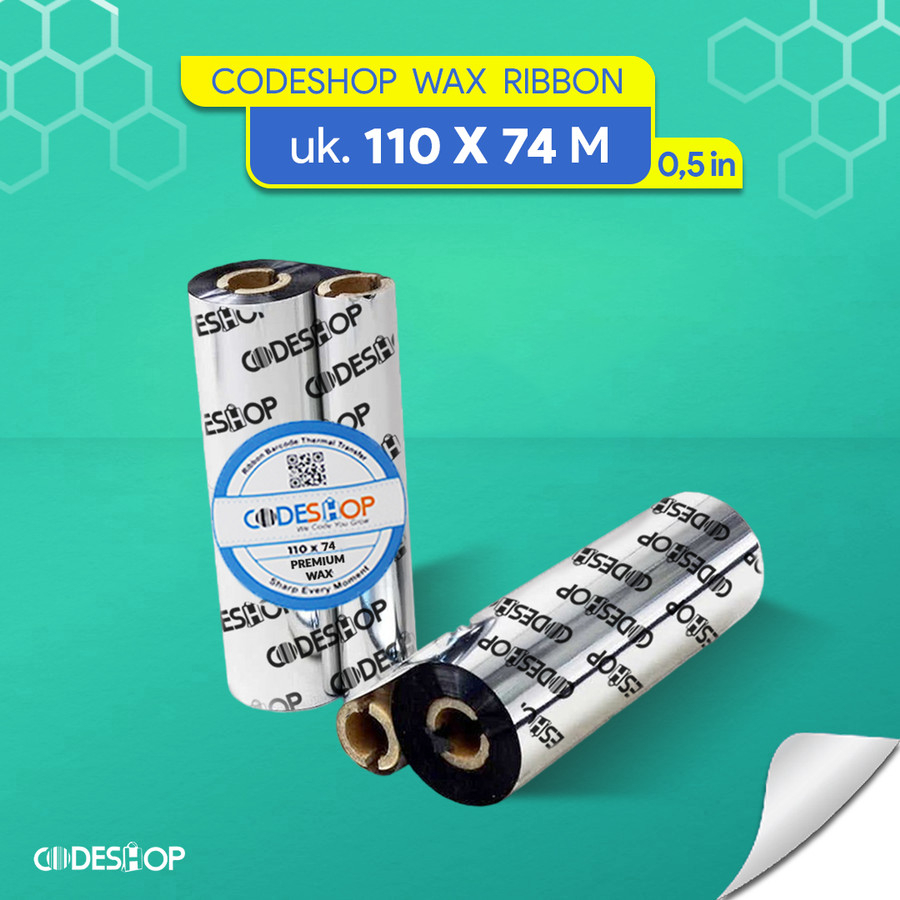 Jual Tinta Ribbon 110 x 74 M Premium Wax untuk Label Semicoated Hitam ...