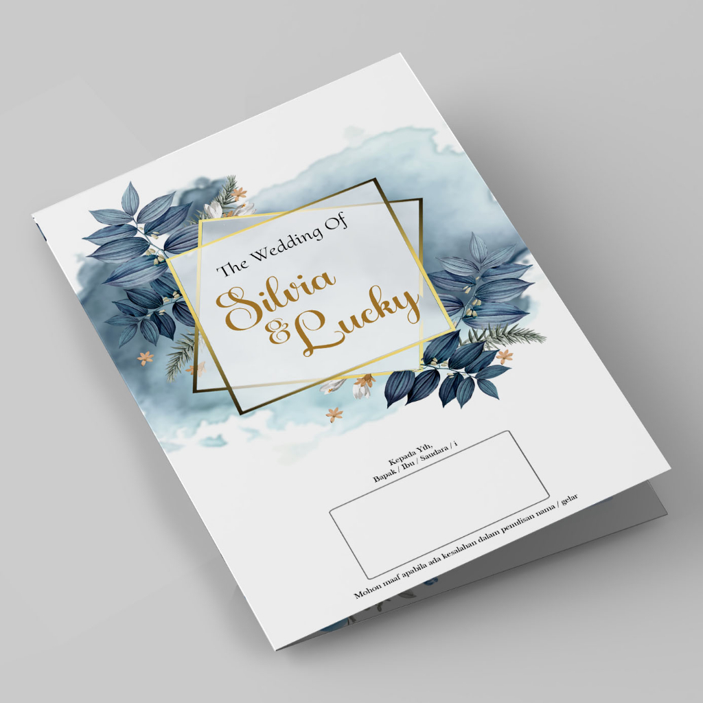 Jual Undangan Pernikahan Jasmin Aesthethic Blue Denim / Undangan Biru ...