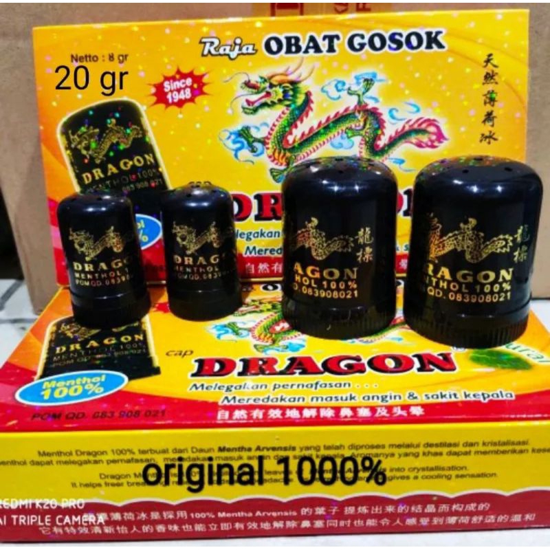 Jual Dragon Menthol 8gr & 20gr (Obat Gosok Original) | Shopee Indonesia