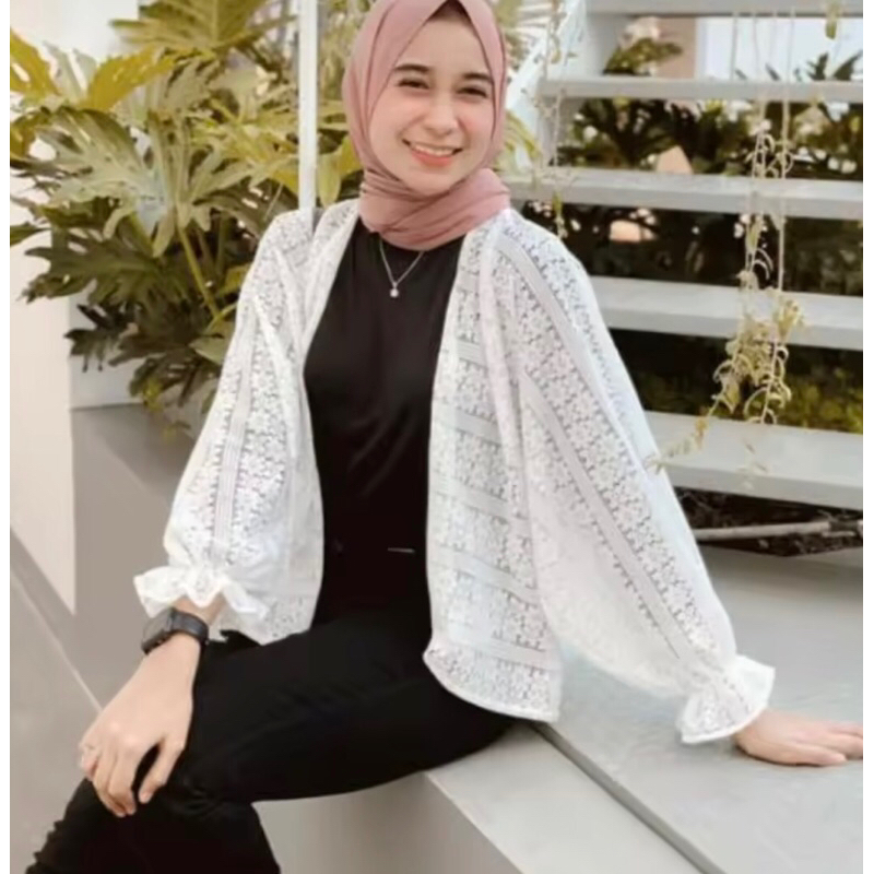 Jual CARDIGAN BROKAT OUTER BROKAT | Shopee Indonesia