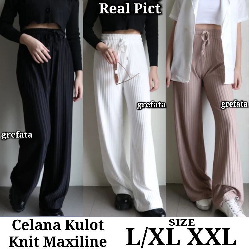 Jual Kulot Knit Premium Import High Waist Tali Serut Hidup Size Standar ...