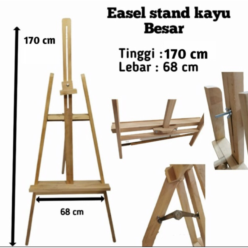 Jual Easel Stand Kayu/Stand Lukis/Stand Canvas Besar 170x68 cm | Shopee ...