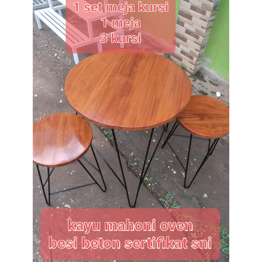 Jual 1 SET MEJA MAKAN/BANGKU CAFE/MEJA CAFE/KURSI CAFE/MEJA MURAH/MEJA ...