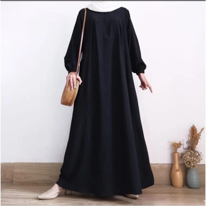 Jual Gamis Crinkle Air Flow / Gamis Polos Stylish / Dress Simple Elegan ...
