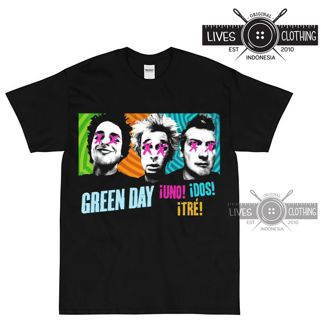 Jual KAOS PREMIUM BAND GREEN DAY GREENDAY UNO DOS TRE / PUNK BLINK 182 ...
