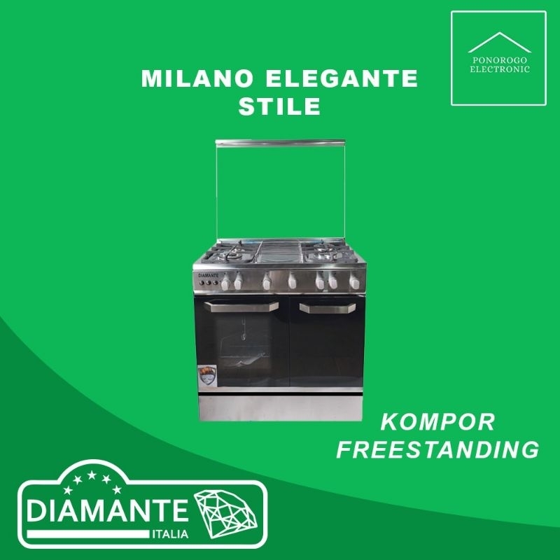 Jual DIAMANTE - FREESTANDING COOKER MILANO ELEGANTE STILE 4 TUNGKU 90CM ...