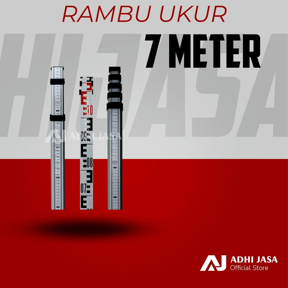Jual Rambu Ukur 7 Meter leveling staff waterpass theodolite | Shopee ...