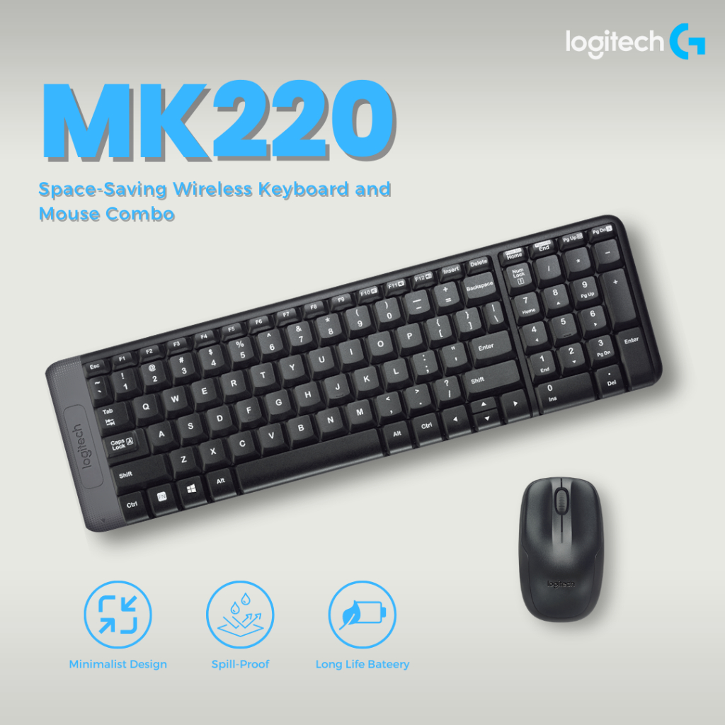 Jual Keyboard Logitech MK220 Wireless Combo Original | Shopee Indonesia