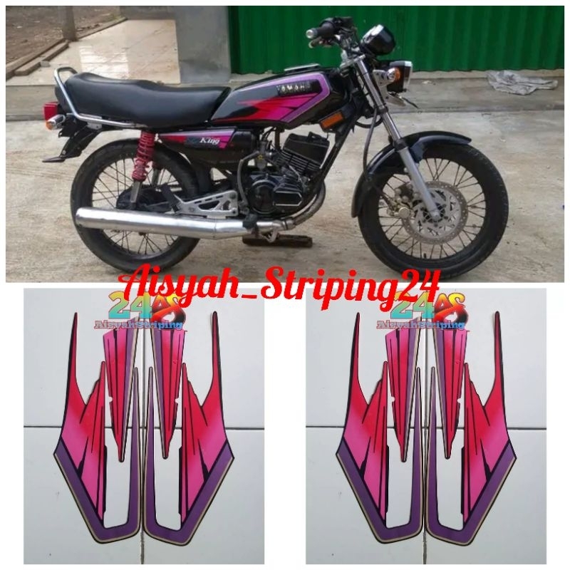 Jual STIKER STICKER STRIPING LIS LES POLET BODY MOTOR YAMAHA RX-KING 95 MERAH | Shopee Indonesia