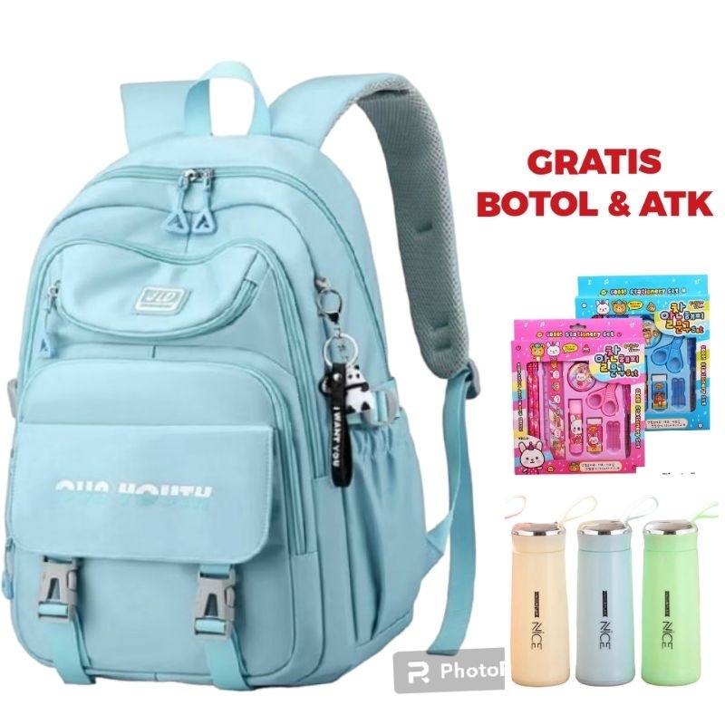 Jual Tas ransel anak sekolah SD SMP gratis atk dan botol minum | Shopee ...