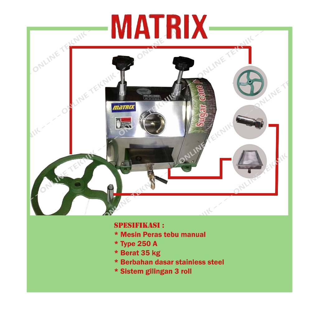 Jual MATRIX Mesin Pres Tebu 250 A Mesin Peras Tebu Gilingan Tebu 250A ...