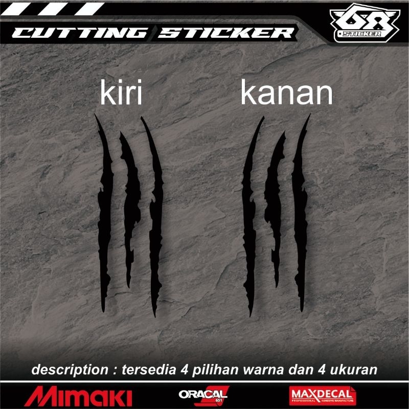 Jual Cutting Sticker Cakar Monster Harimau Macan Lampu Dan Body Motor ...