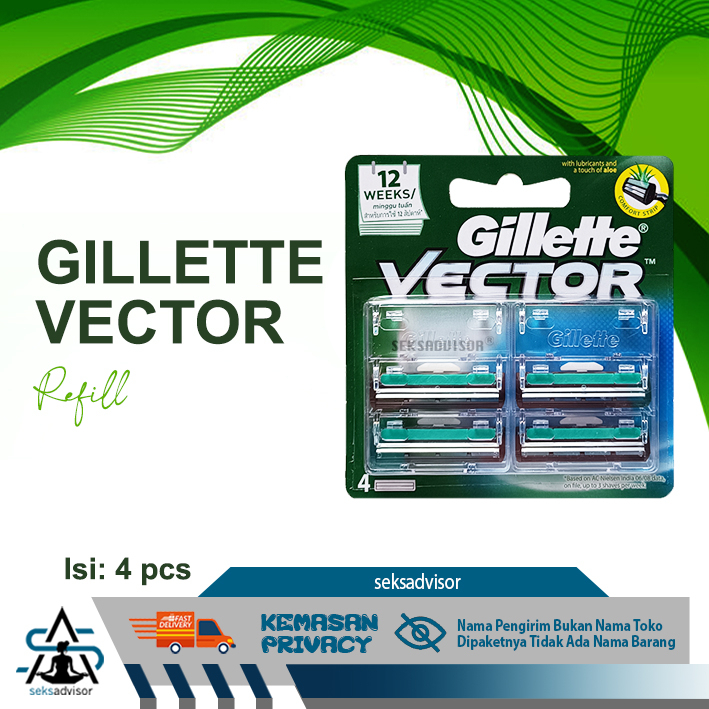 Jual REFILL GILLETTE VECTOR PISAU CUKUR. Gilete Gillete Gilette - 4 pcs ...