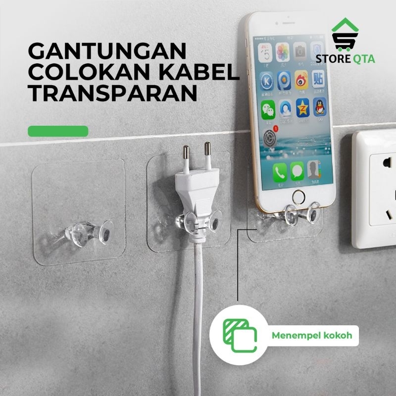 Jual Gantungan kabel colokan listrik stop kontak tempel dinding ...