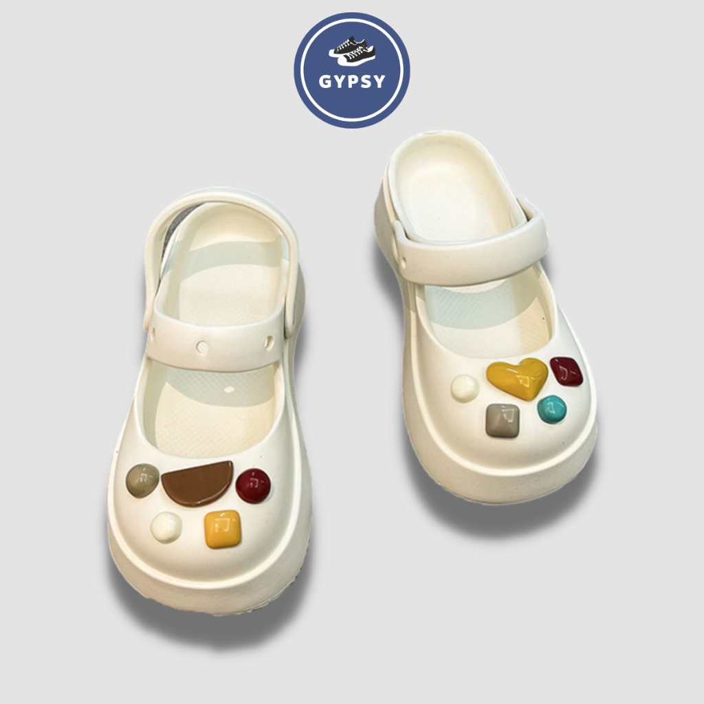 Jual Gypsy - Sandal Wedges Wanita Desain Minimalis Free Jibbitz Unik ...