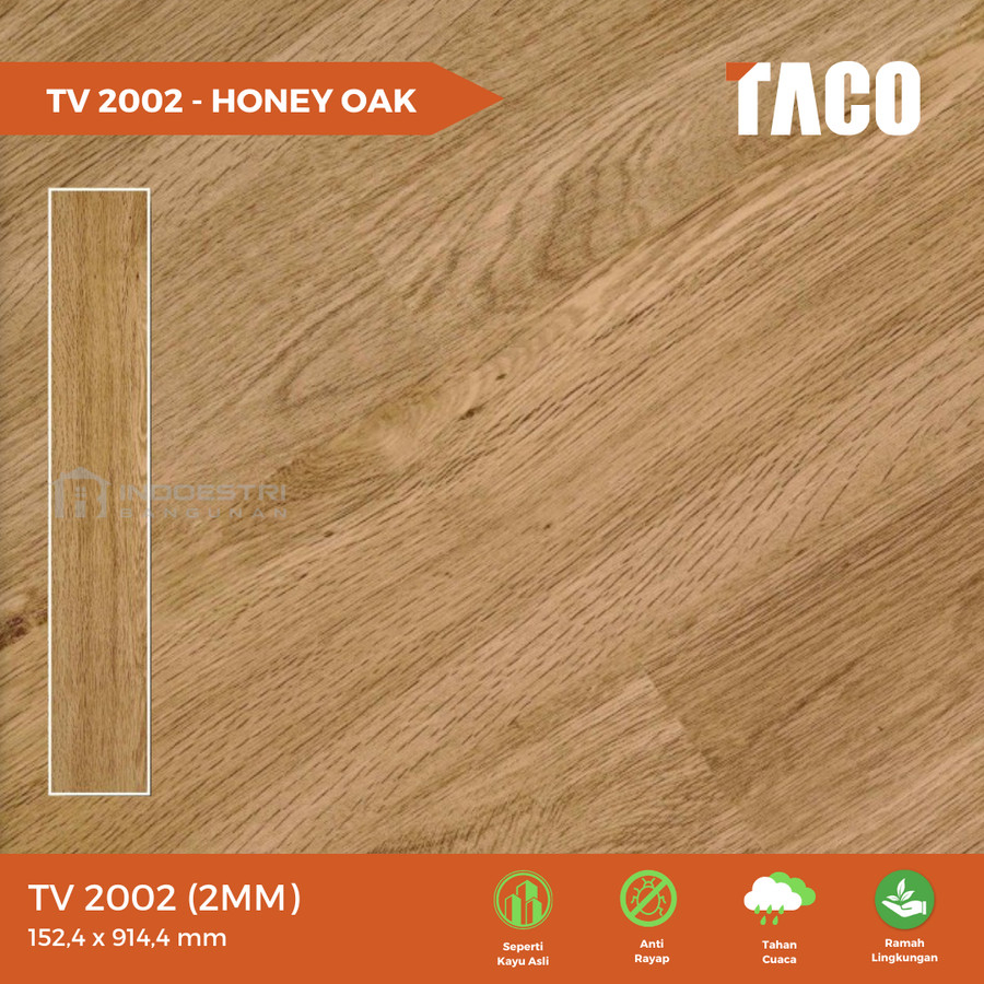 Jual TACO Lantai Vinyl 2mm TV 2002 Honey Oak / Lantai Motif Kayu Taco | Shopee Indonesia