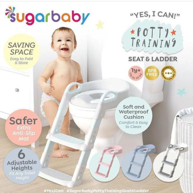 Jual SUGAR BABY POTTY TRAINING SEAT AND LADDER/DUDUKAN TOILET ANAK ...