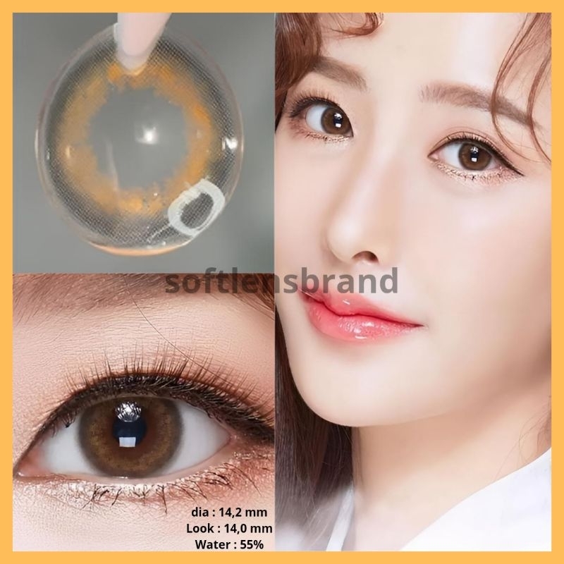 Jual ( COD ️ ) SOFTLENS BROWN NATURAL 14 MM - SOFTLENS MINUS BROWN ...